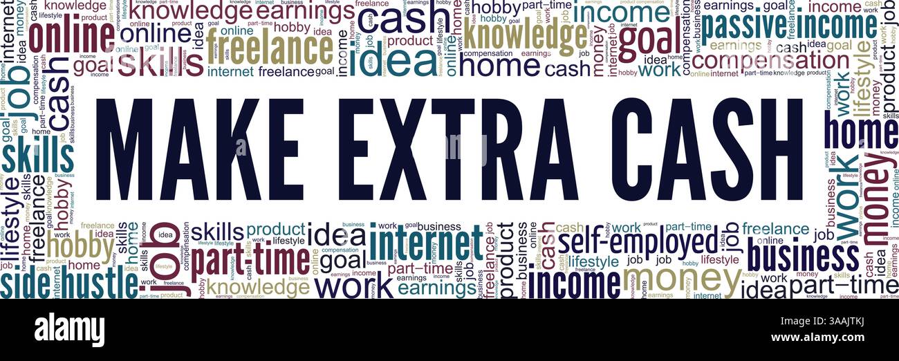 Make Extra Cash conceptual vector illustration word cloud isolated on ...