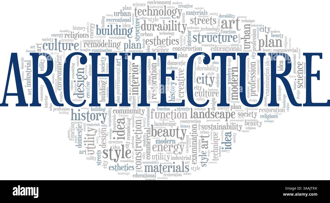 Architecture conceptual vector illustration word cloud isolated on ...