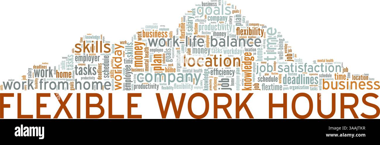 Flexible Work Hours - Flextime conceptual vector illustration word ...