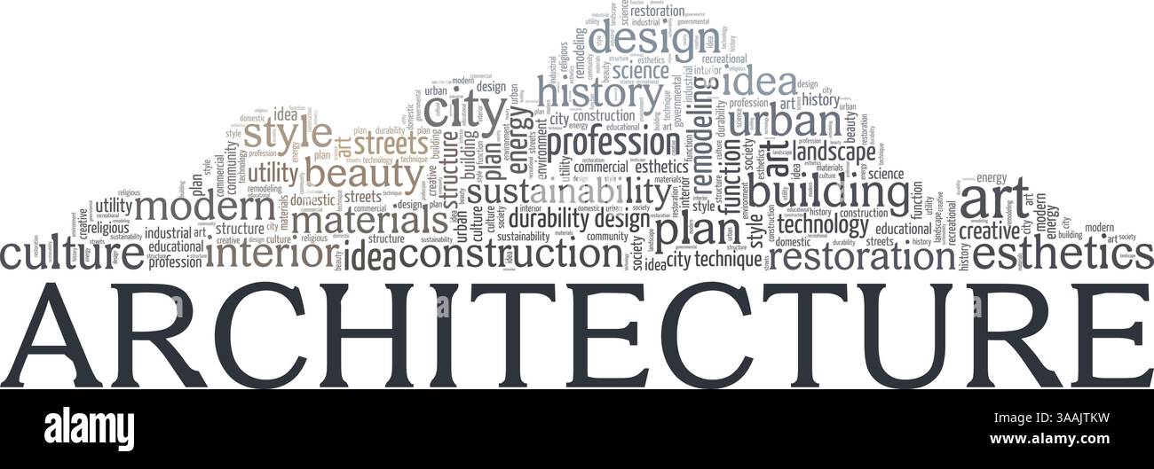 Architecture conceptual vector illustration word cloud isolated on ...
