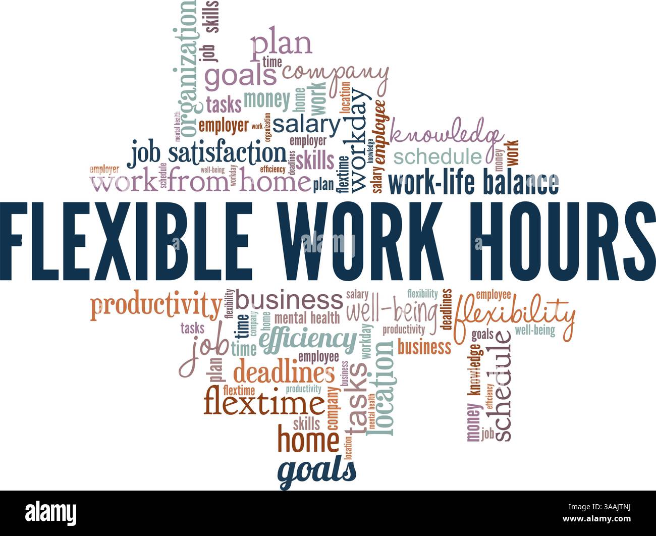 Flexible Work Hours - Flextime conceptual vector illustration word ...
