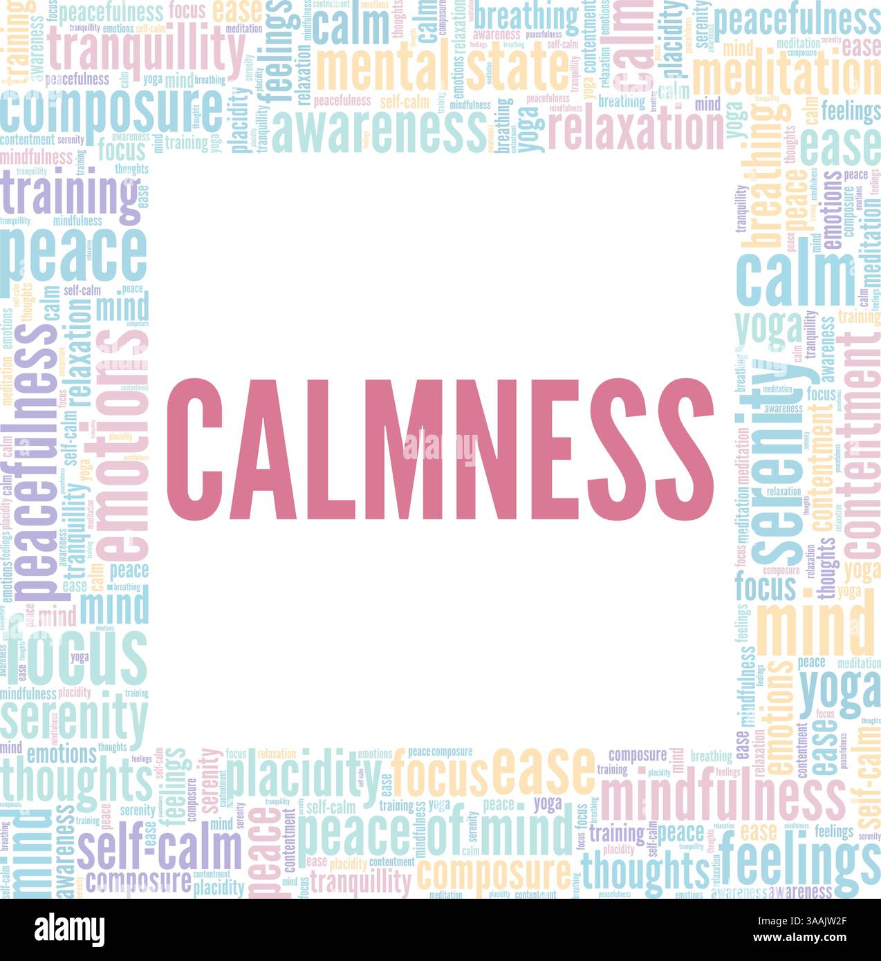 Calmness conceptual vector illustration word cloud isolated on white ...