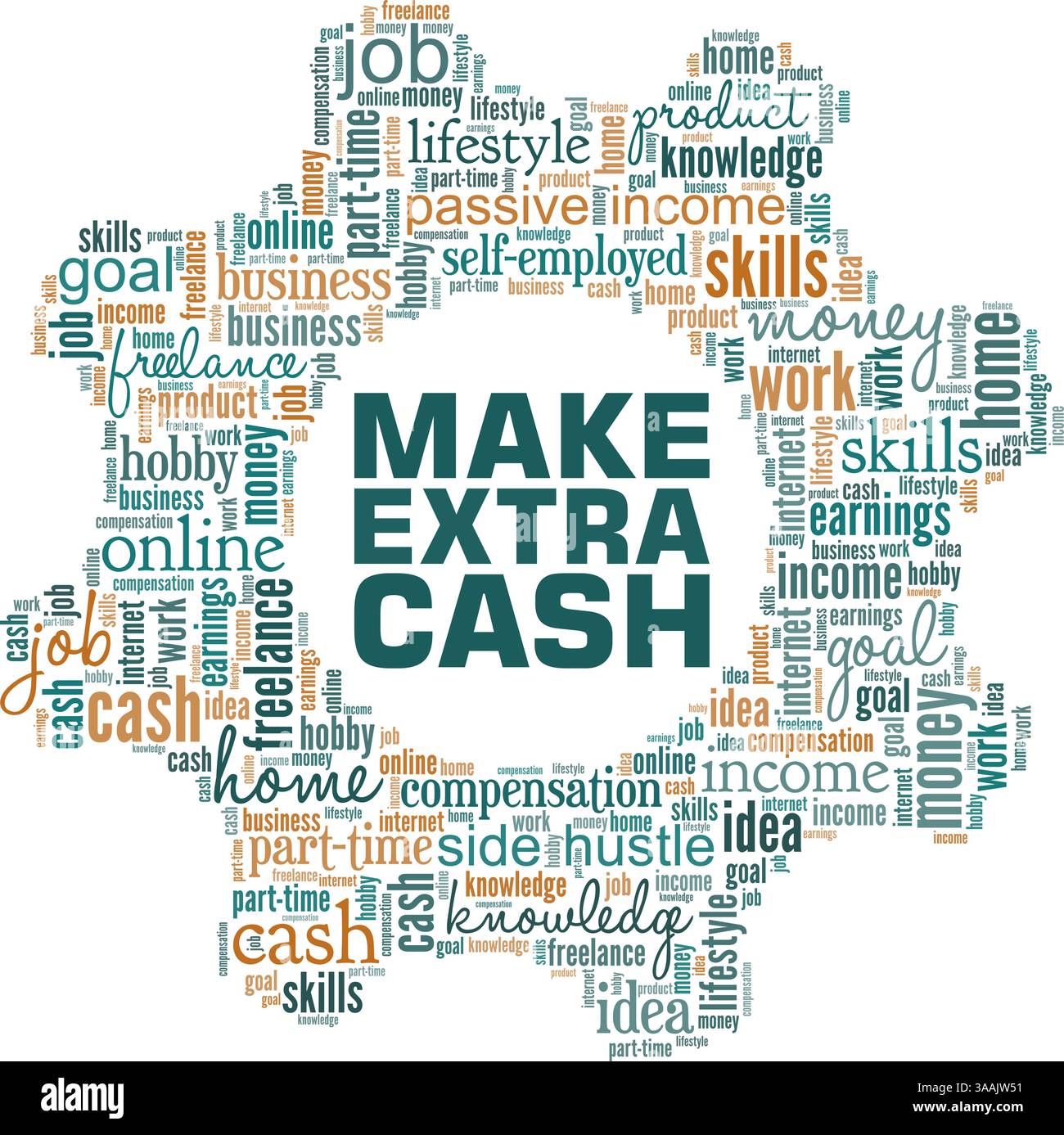 Make Extra Cash conceptual vector illustration word cloud isolated on ...
