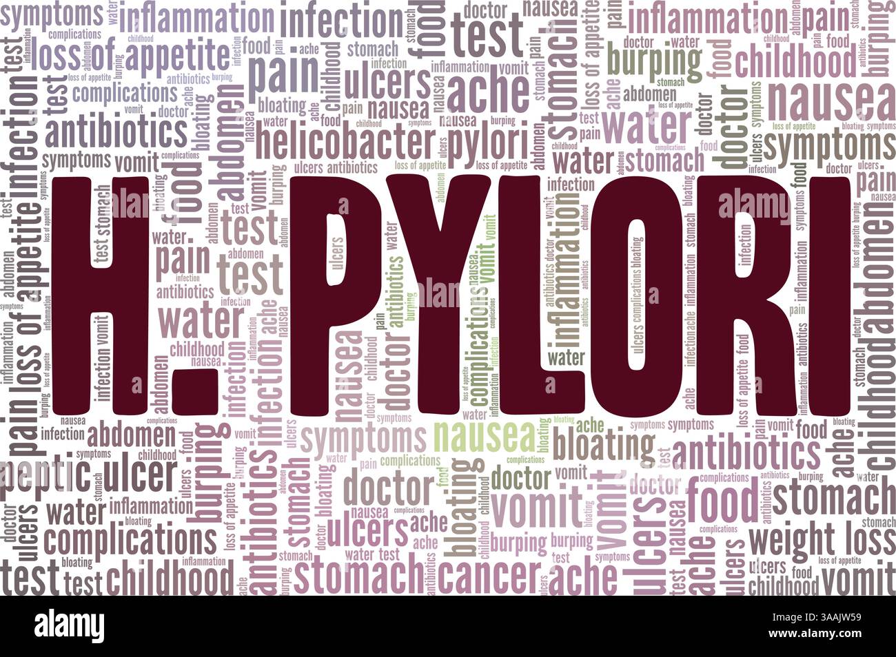 Helicobacter Pylori - H. Pylori conceptual vector illustration word ...