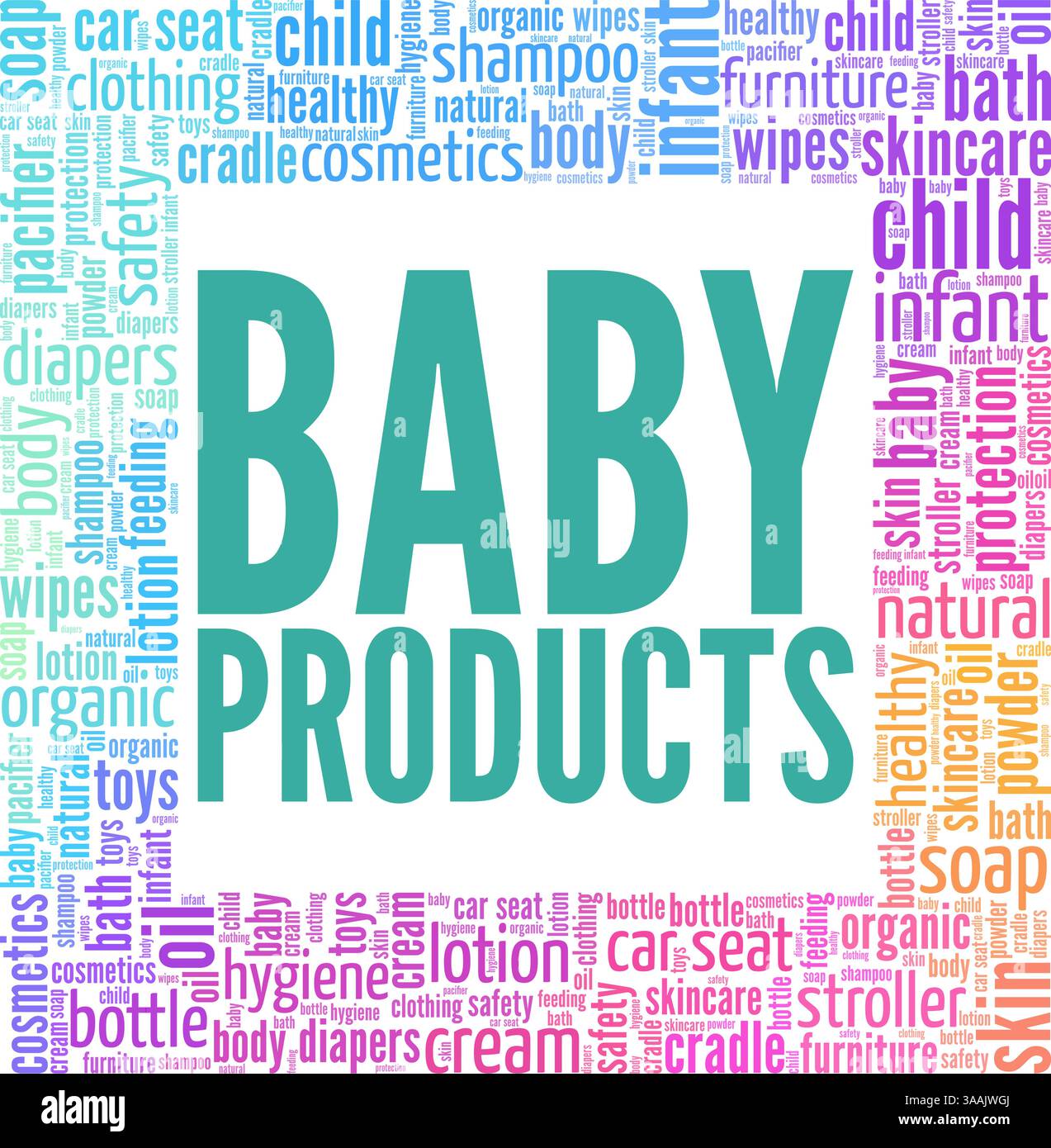 Baby Products conceptual vector illustration word cloud isolated on ...