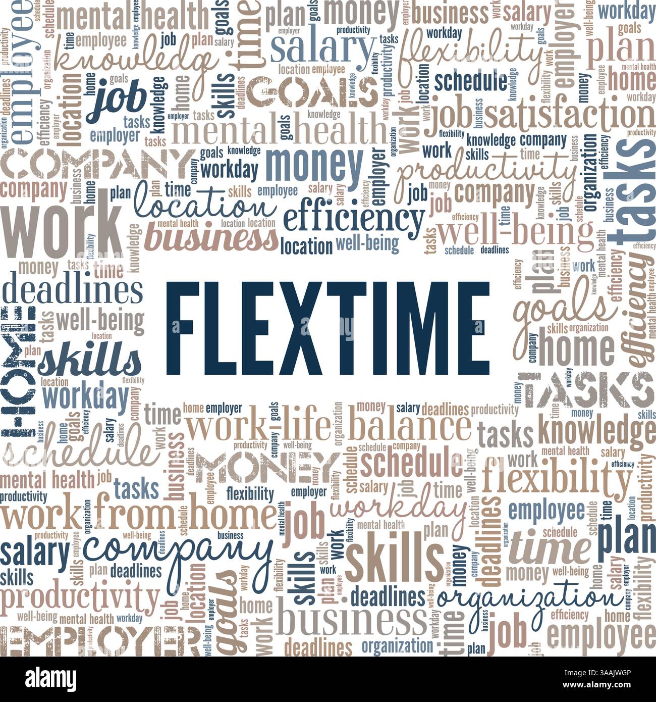 Flexible Work Hours - Flextime conceptual vector illustration word ...