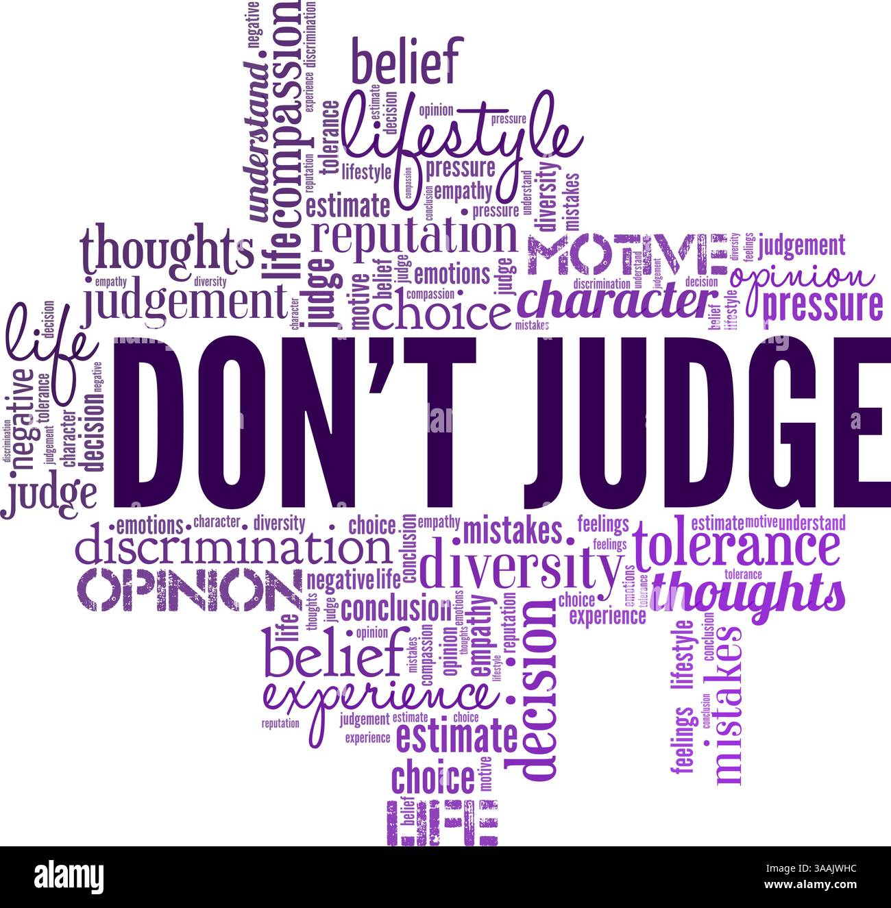 Don't Judge conceptual vector illustration word cloud isolated on white background Stock Vector ...