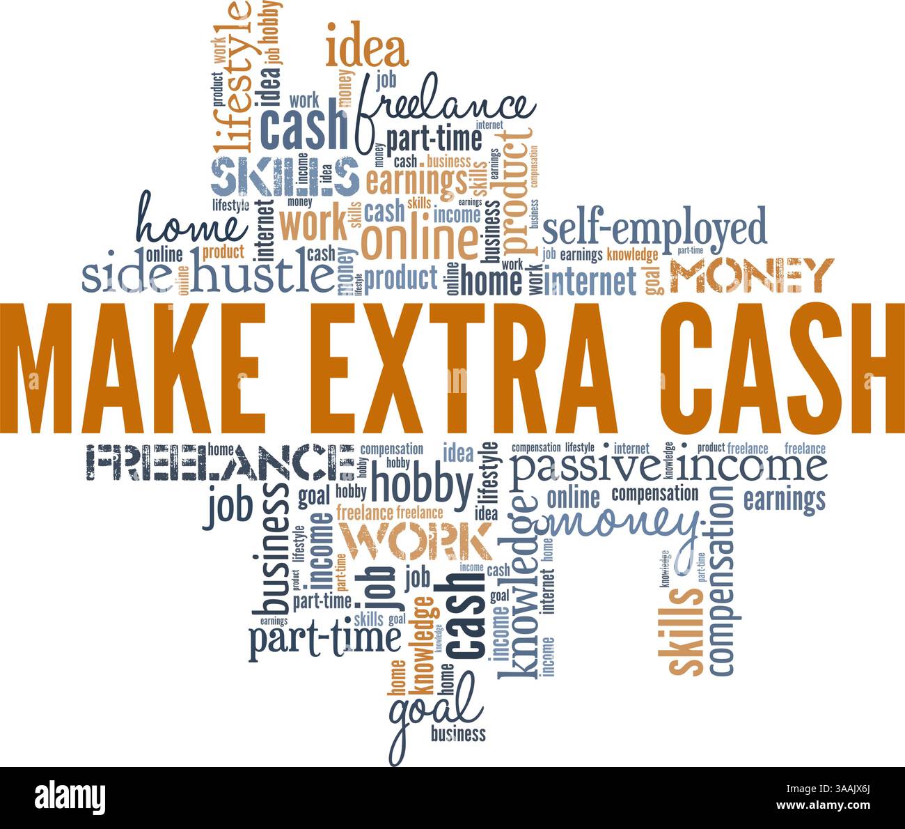 Make Extra Cash conceptual vector illustration word cloud isolated on ...