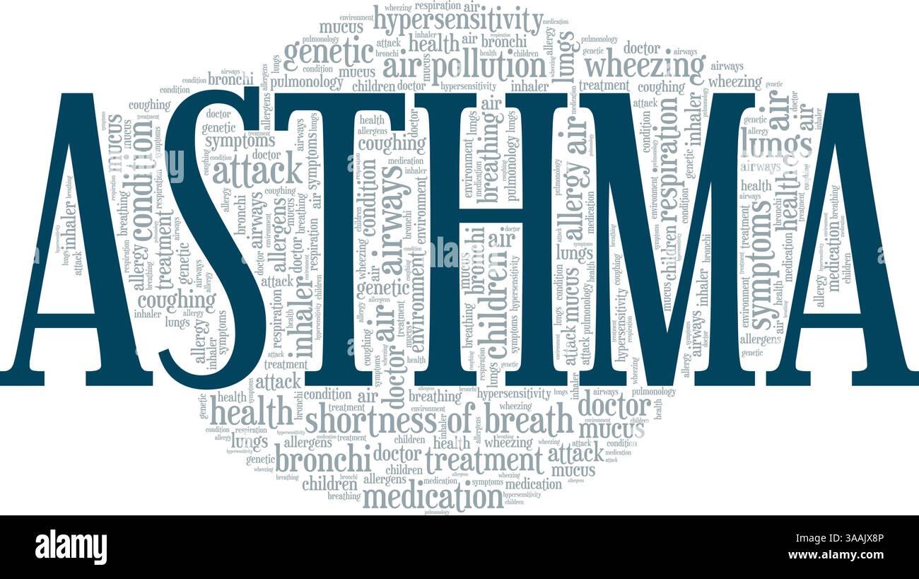 Asthma conceptual vector illustration word cloud isolated on white ...