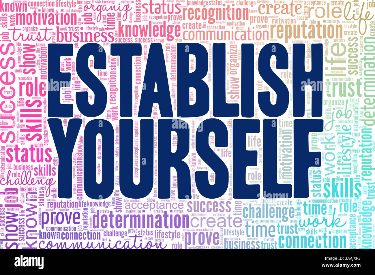 Establish Yourself conceptual vector illustration word cloud isolated ...