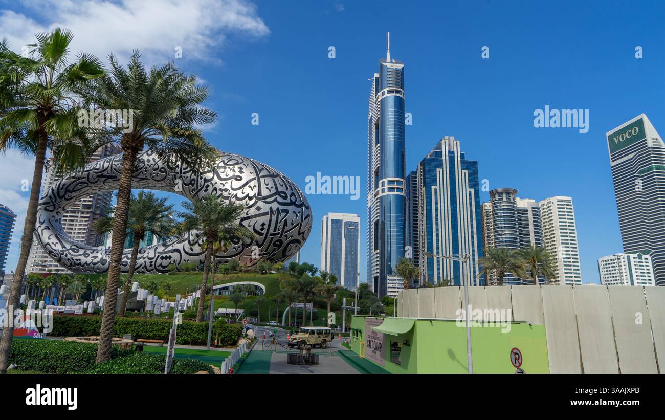 Museum of the Future in torus-shaped building with windows in form of ...