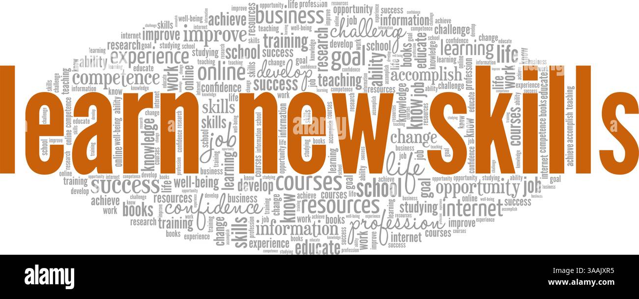Learn New Skills conceptual vector illustration word cloud isolated on ...