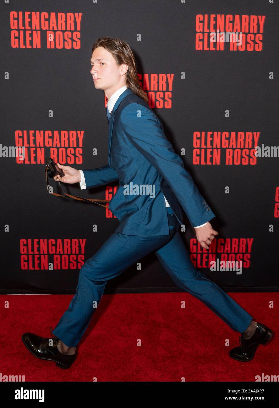 New York, NY, March 31, 2025: Ansel Elgort attends opening night of Broadway Revival 'Glengarry ...