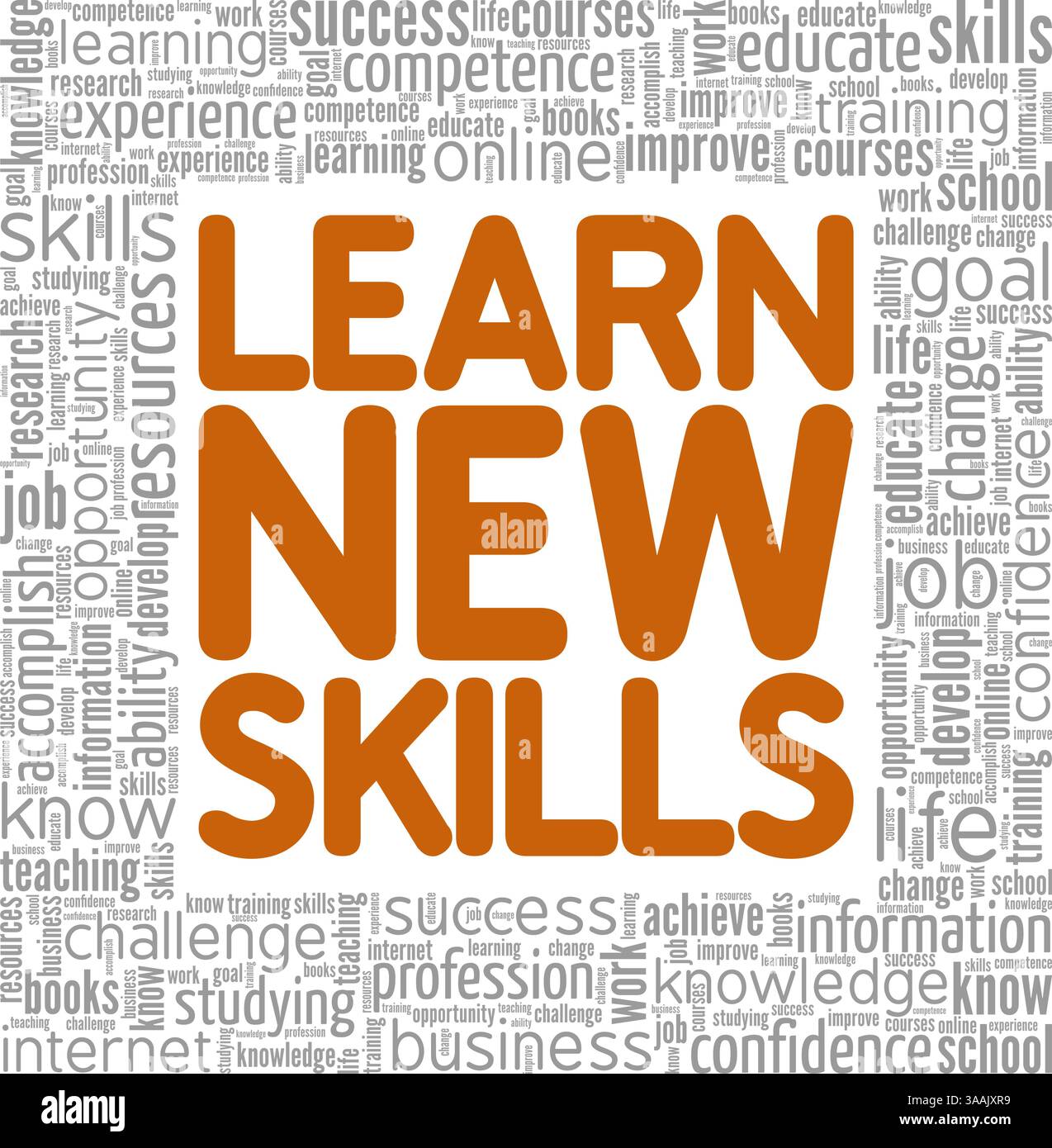 Learn New Skills conceptual vector illustration word cloud isolated on ...