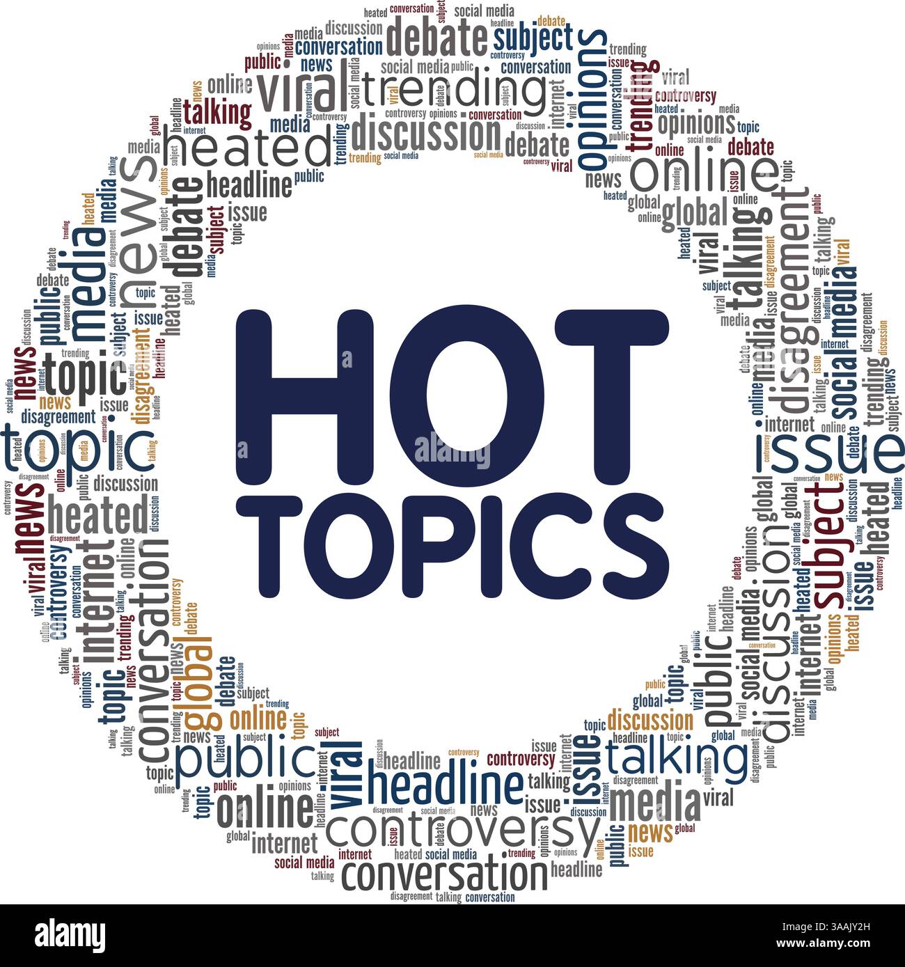 Hot Topics conceptual vector illustration word cloud isolated on white background Stock Vector ...