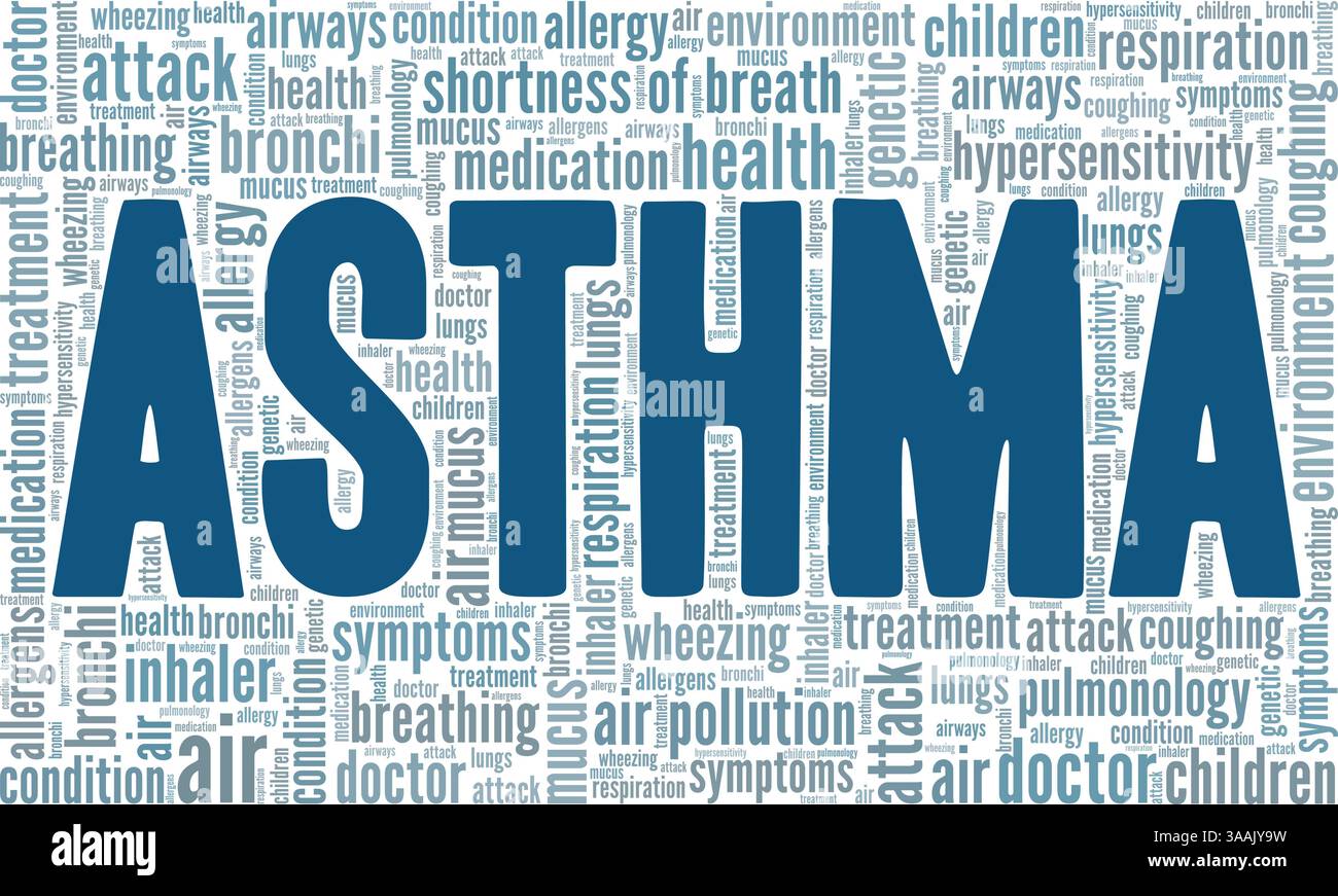 Asthma conceptual vector illustration word cloud isolated on white ...