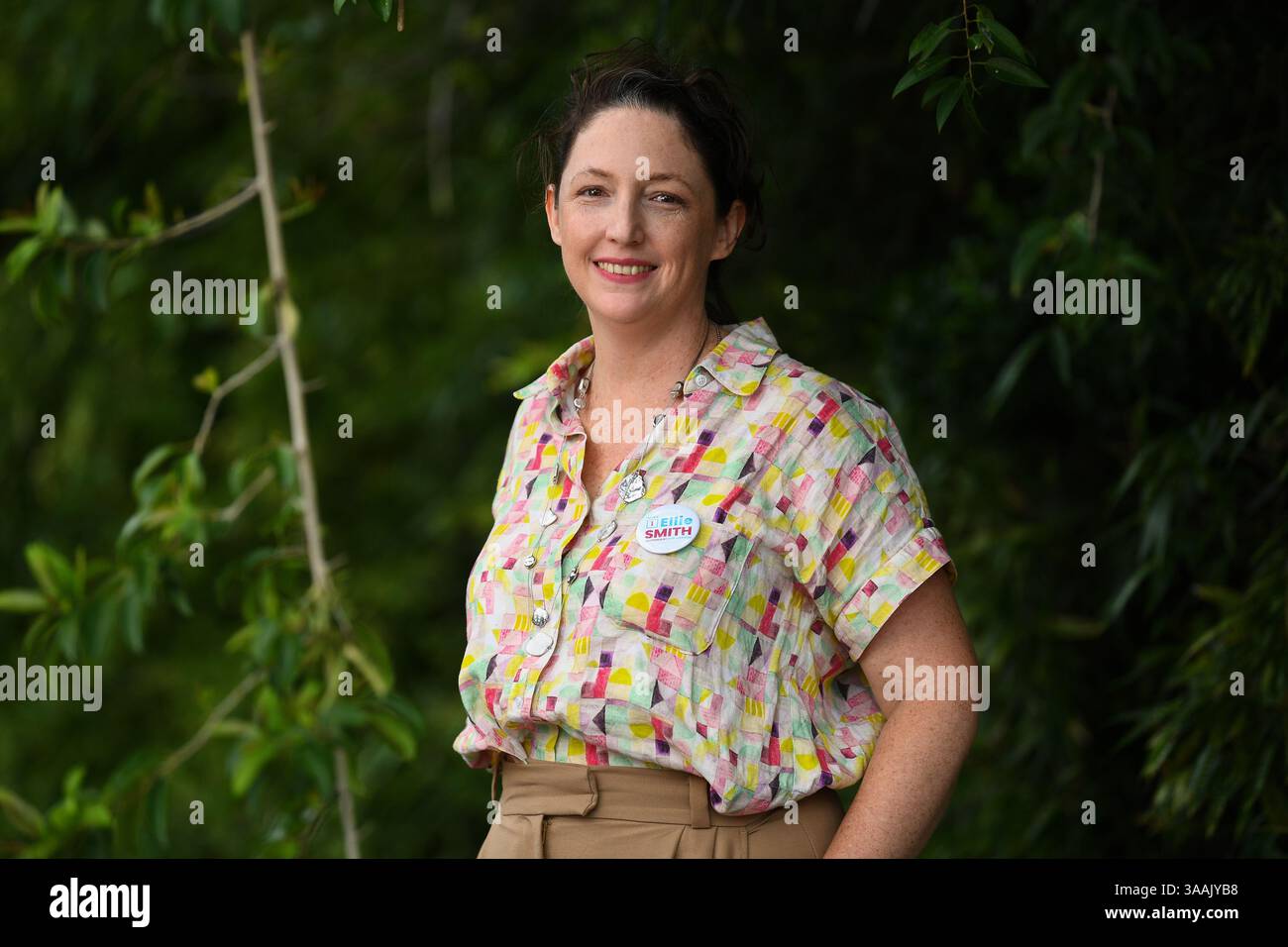 Ellie Smith poses for a photo as she campaigns in the electorate of ...