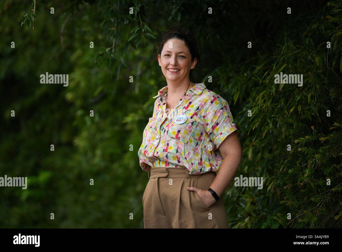 Ellie Smith poses for a photo as she campaigns in the electorate of ...