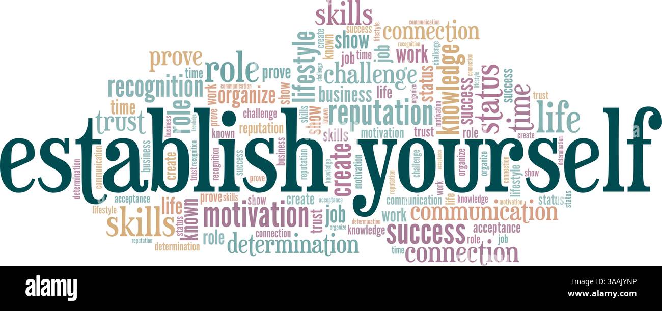Establish Yourself conceptual vector illustration word cloud isolated ...