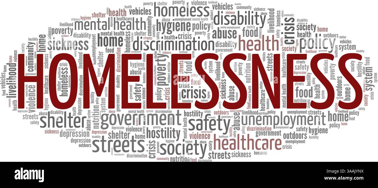 Homelessness conceptual vector illustration word cloud isolated on ...