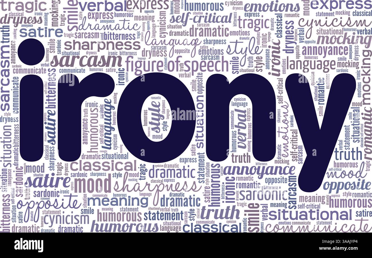 Irony conceptual vector illustration word cloud isolated on white ...