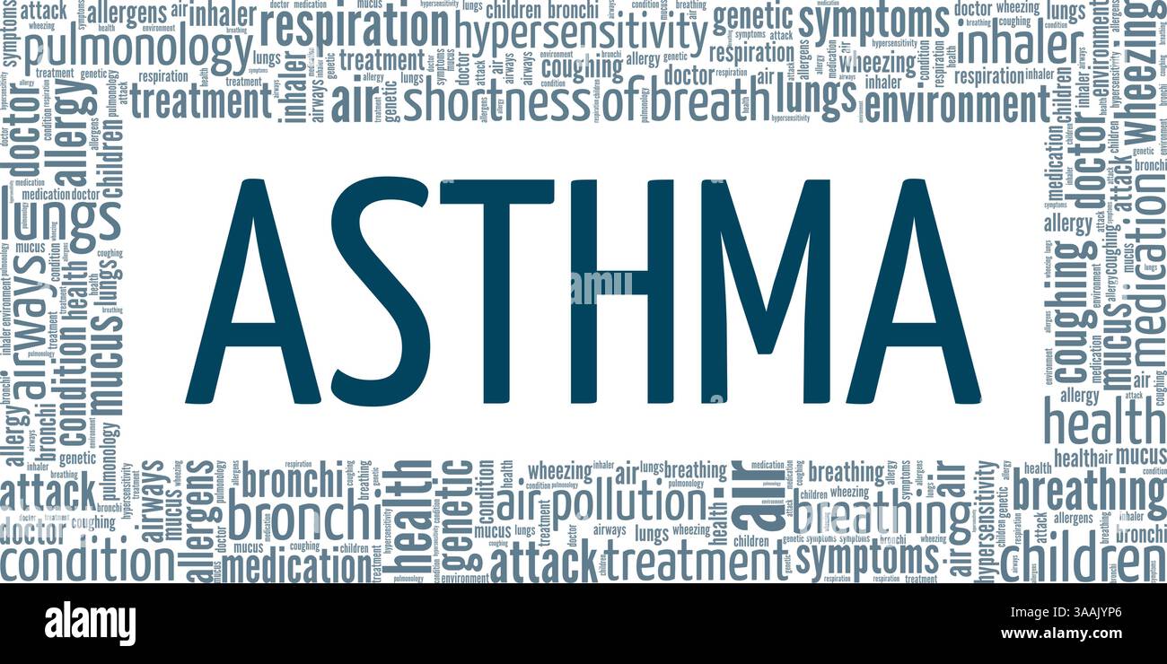 Asthma conceptual vector illustration word cloud isolated on white ...