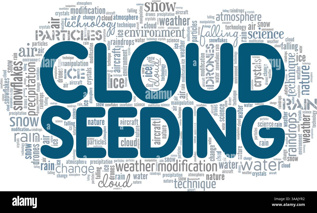 Cloud Seeding Conceptual Vector Illustration Word Cloud Isolated On