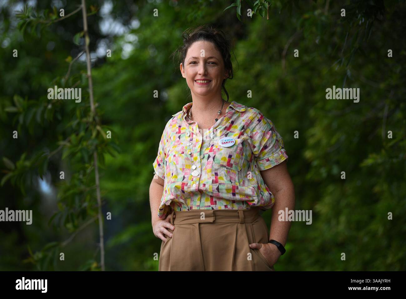 Ellie Smith poses for a photo as she campaigns in the electorate of ...