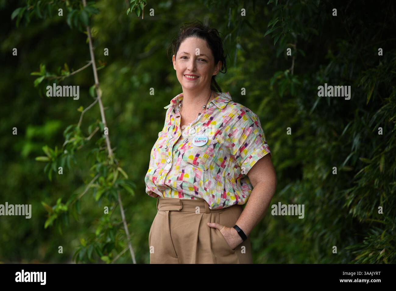 Ellie Smith poses for a photo as she campaigns in the electorate of ...