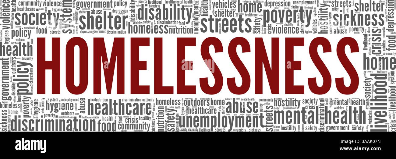 Homelessness conceptual vector illustration word cloud isolated on ...