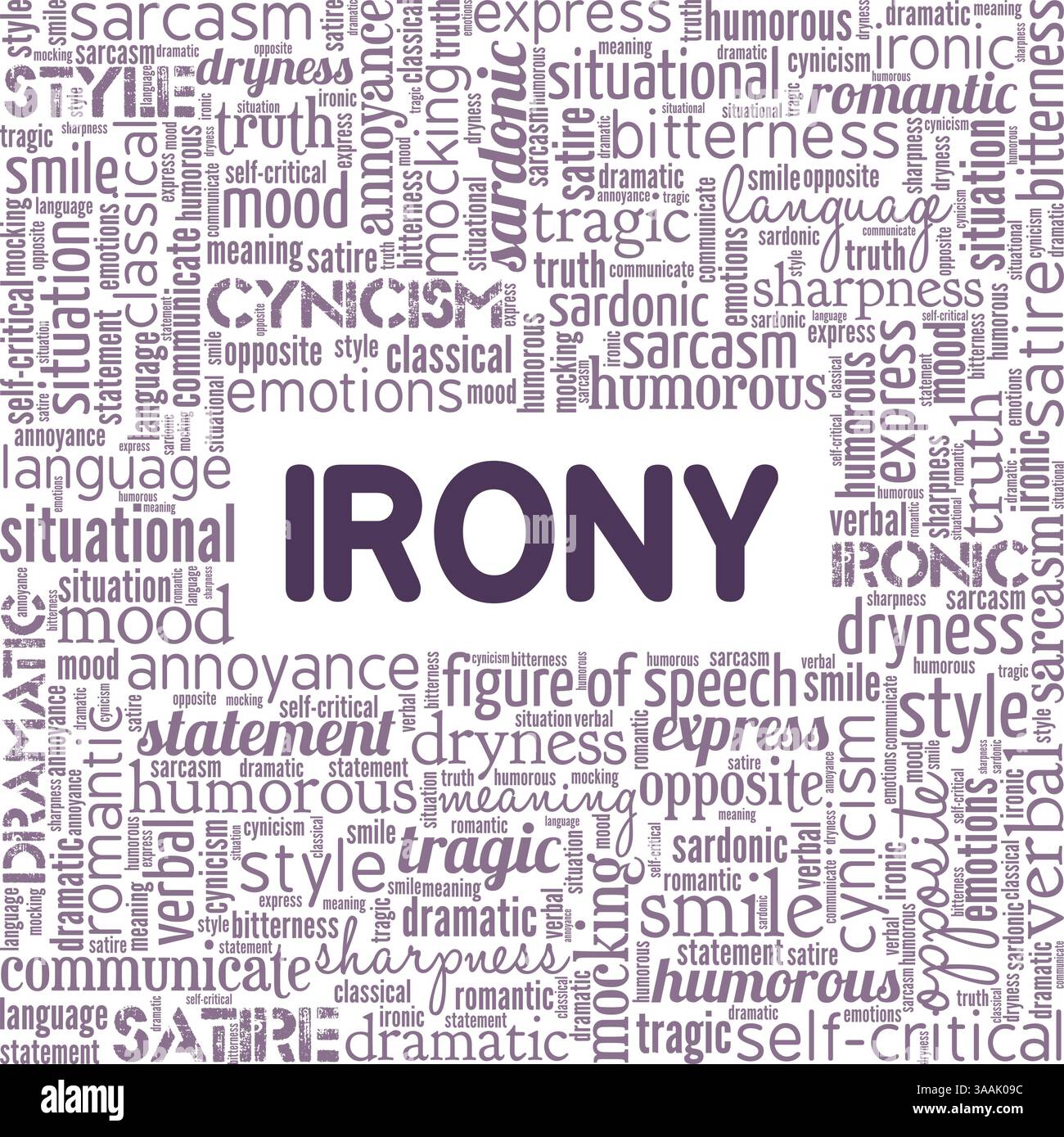 Irony conceptual vector illustration word cloud isolated on white ...