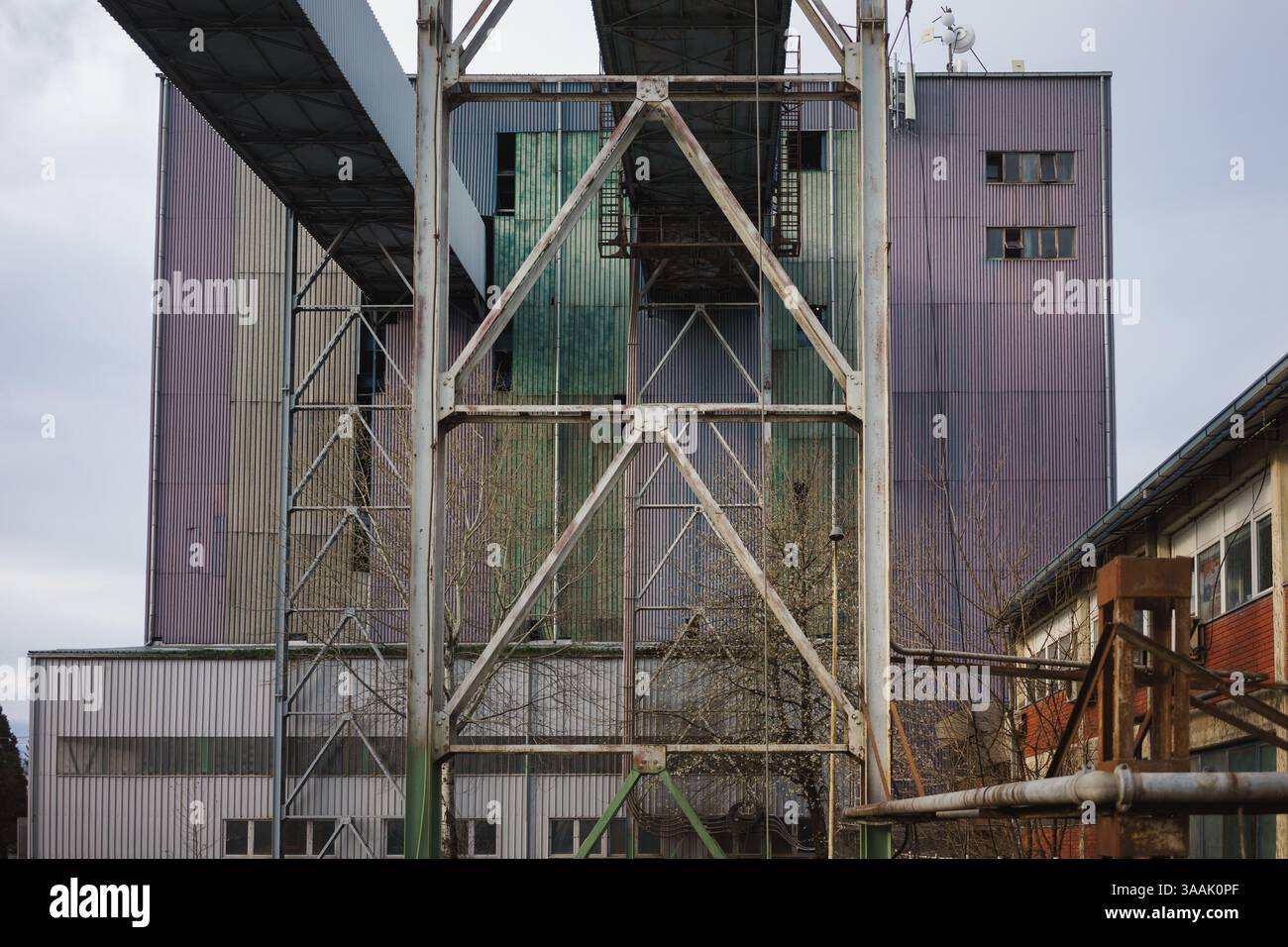 Plant of a large coal factory, structure and architectural details ...