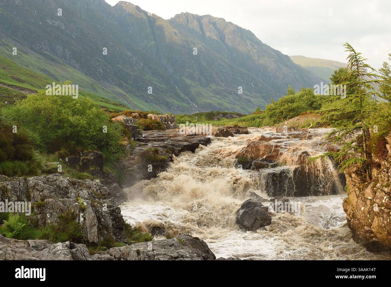 Coe River Waterfall after some heavy rain in the late afternoon during ...