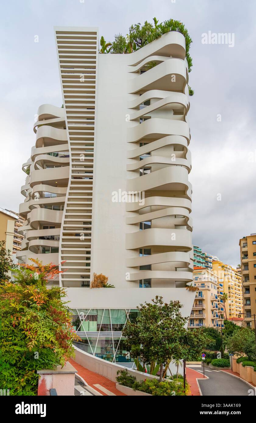 High-rise building seen in Monte Carlo in Monaco, a sovereign city ...