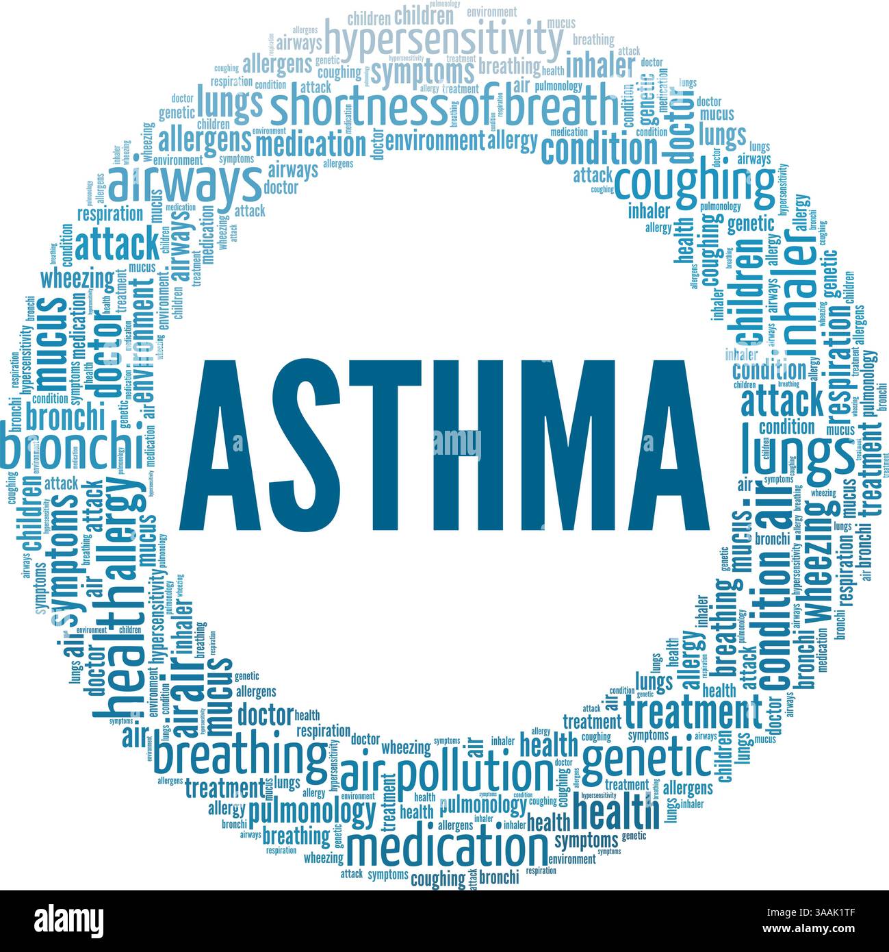 Asthma conceptual vector illustration word cloud isolated on white ...