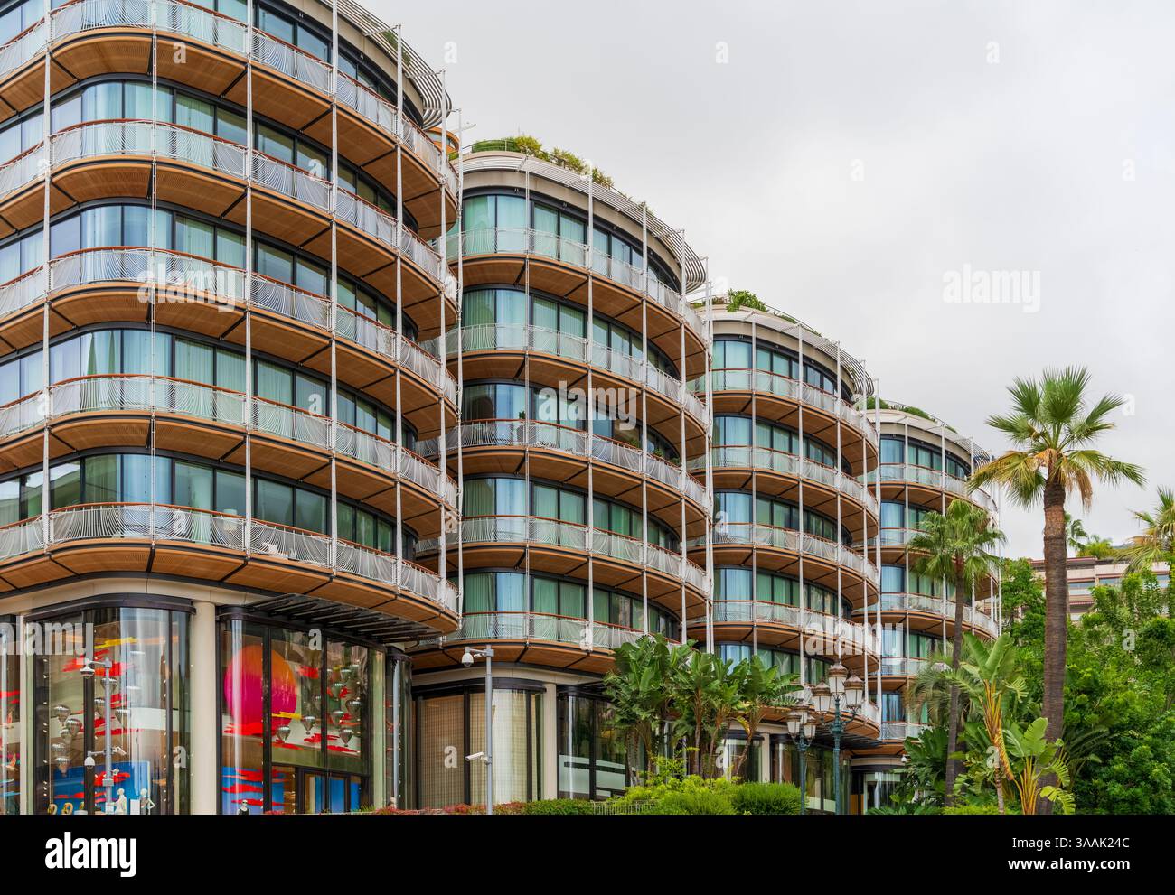 Architectural detail seen in Monte Carlo in Monaco, a sovereign city ...