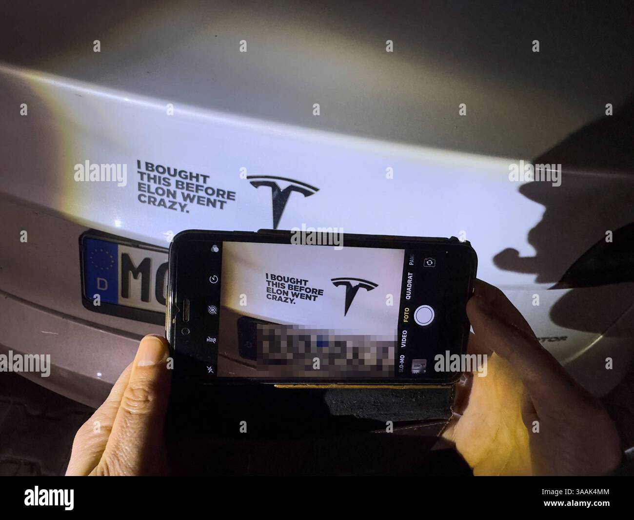 Tesla sticker I bought this before Elon went crazy on a Tesla car ...