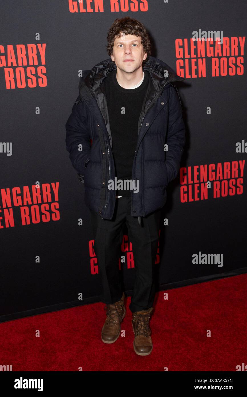 New York, NY, March 31, 2025: Jesse Eisengberg attends opening night of ...