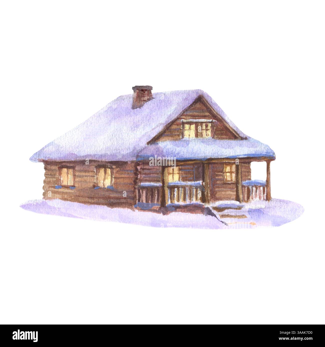 Snow covered forest painted Cut Out Stock Images & Pictures - Alamy