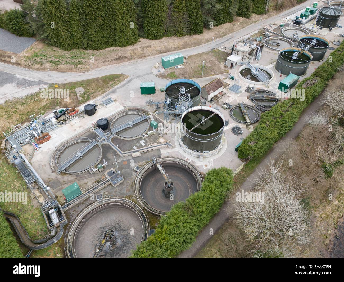 Scottish Water Sewage treatment works Banchory river dee, Aberdeenshire ...