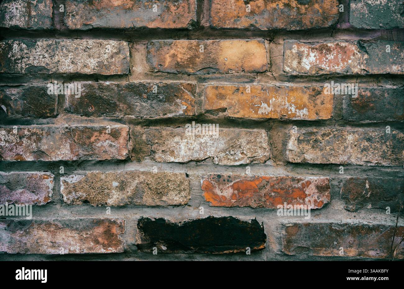 Interesting facade decorative bricks under dramatic lighting Stock ...