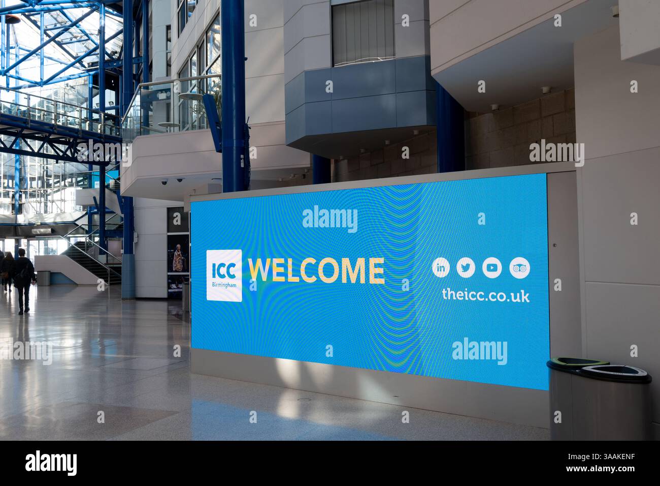 Illuminated welcome sign, International Convention Centre, Birmingham ...