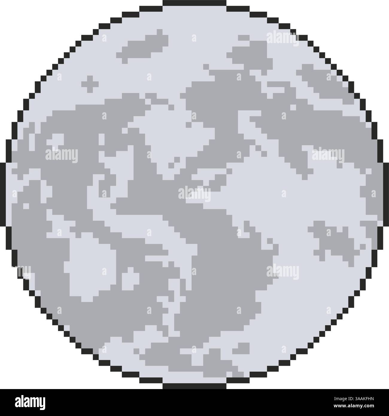 Pixel art full moon Cut Out Stock Images & Pictures - Alamy