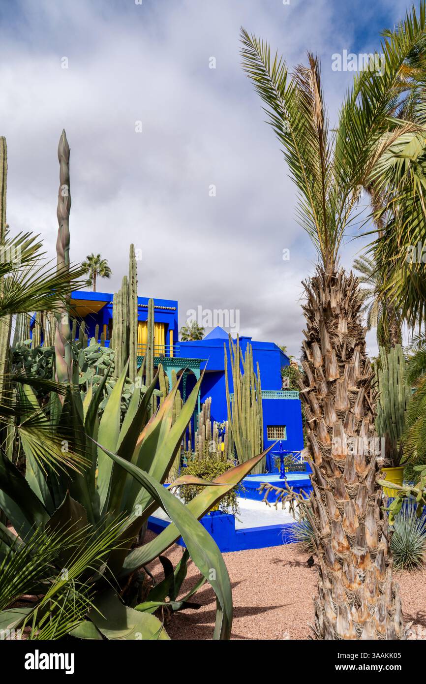Marrakech, Morocco - 16 February 2025 View on a blue building Stock ...