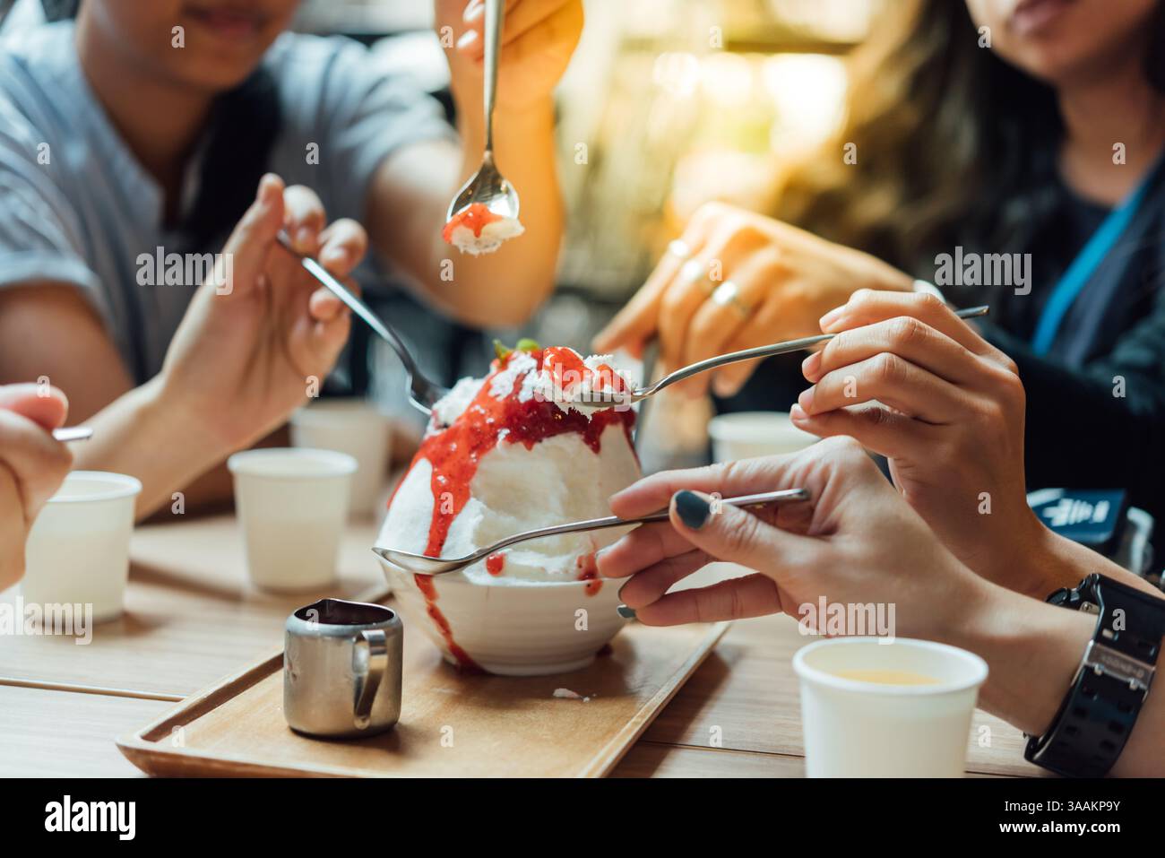 Bingsu or Bingsoo (Patbingsu) is a popular Korean shaved ice dessert ...