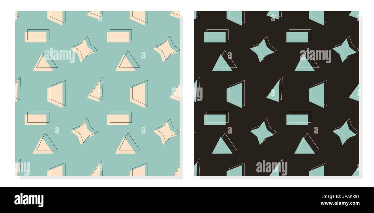 Geometric patterns with simple figures of triangle, trapezoid ...