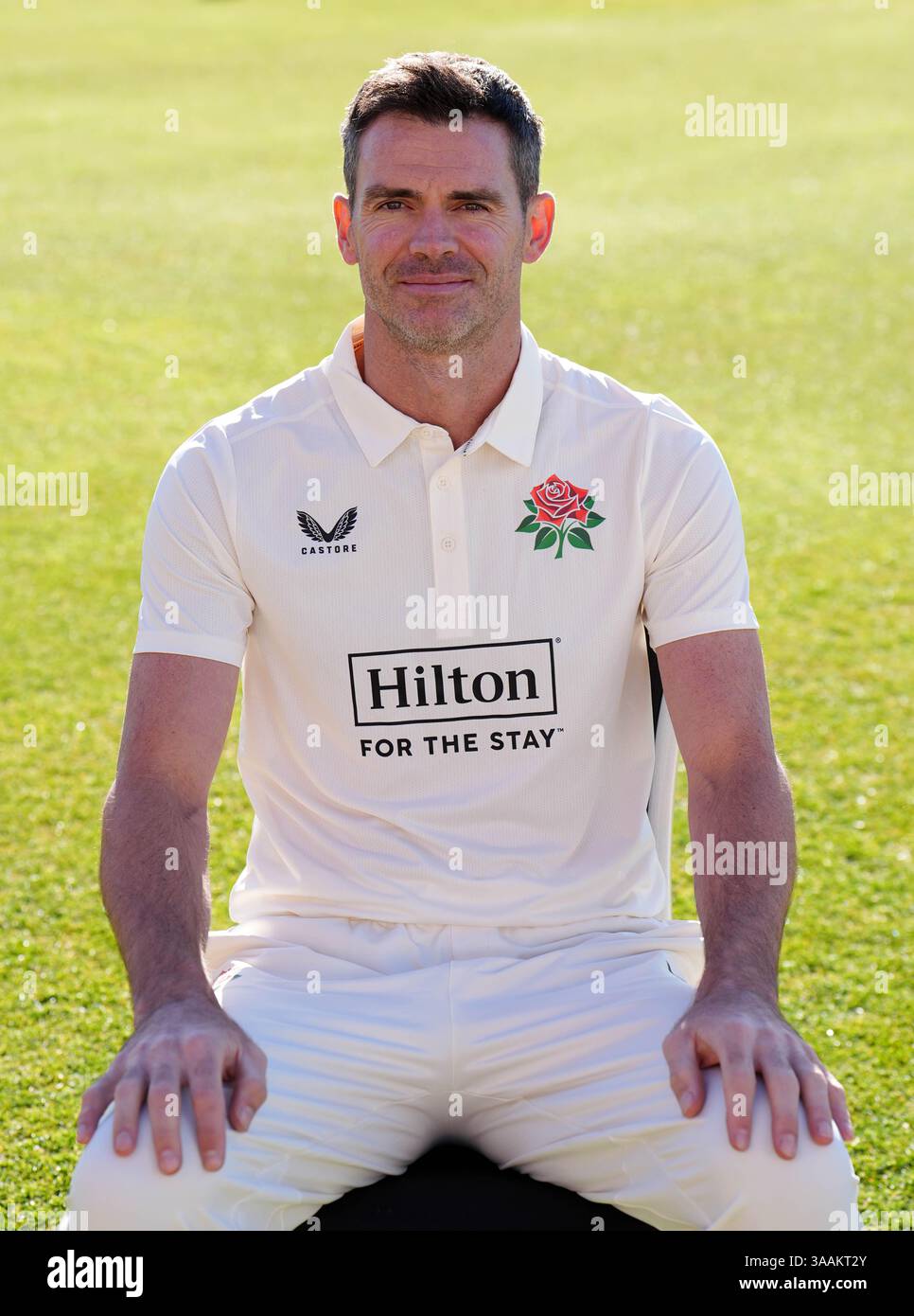 Lancashire's James Anderson during a photocall at Emirates Old Trafford ...