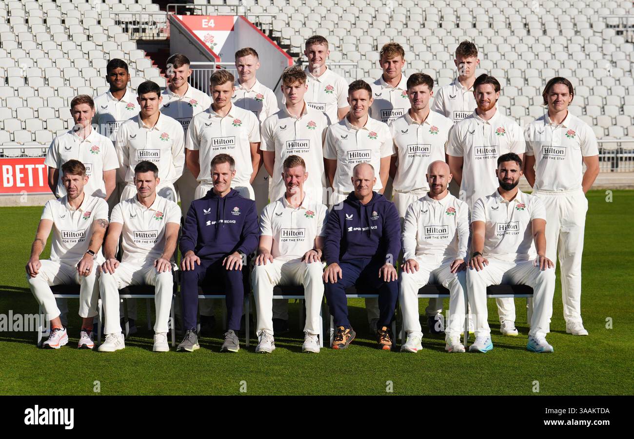The Lancashire team group during a photocall at Emirates Old Trafford ...
