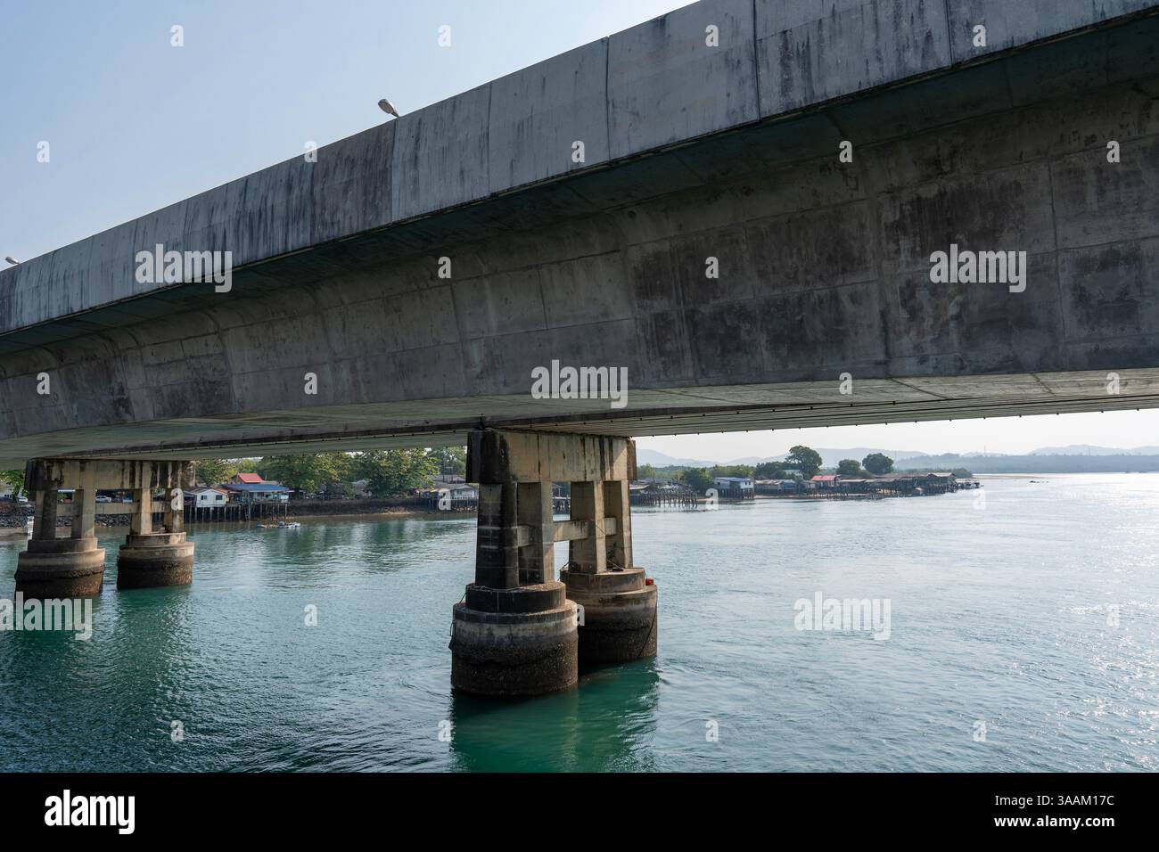 Sarasin Bridge support. Bridge connecting Phuket Island with mainland ...