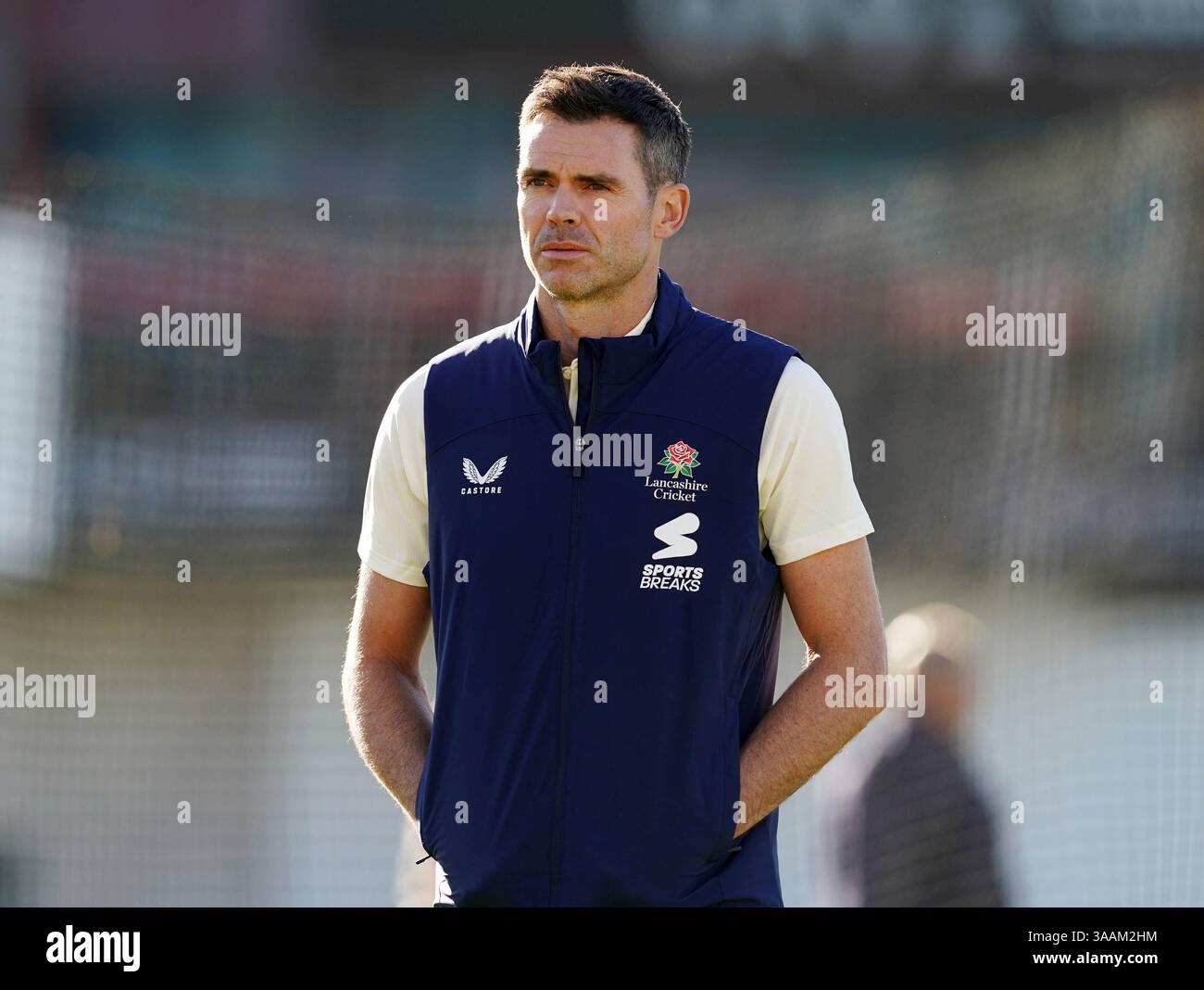 Lancashire's James Anderson during a photocall at Emirates Old Trafford ...